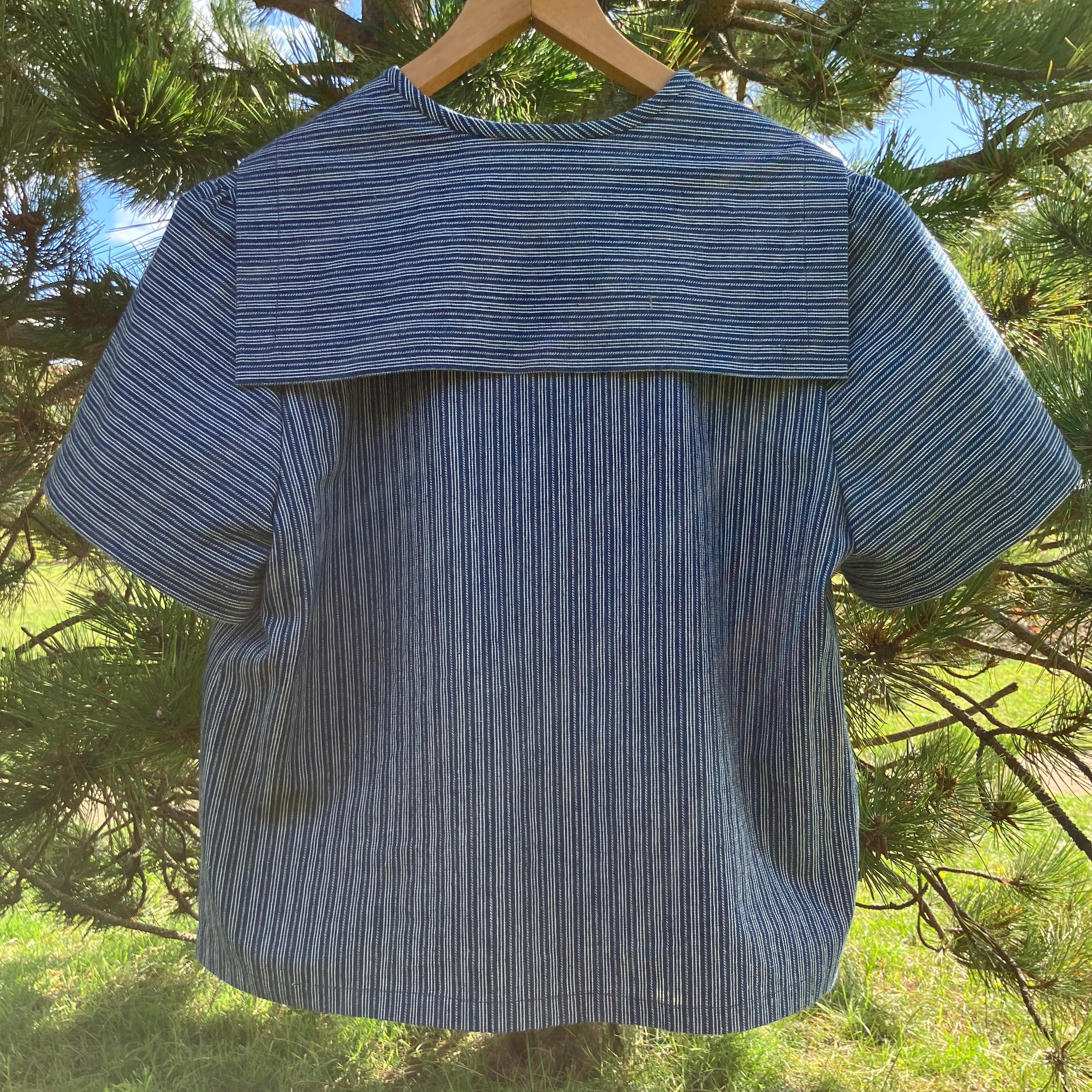 Vintage stripe denim sailor top – a circular story