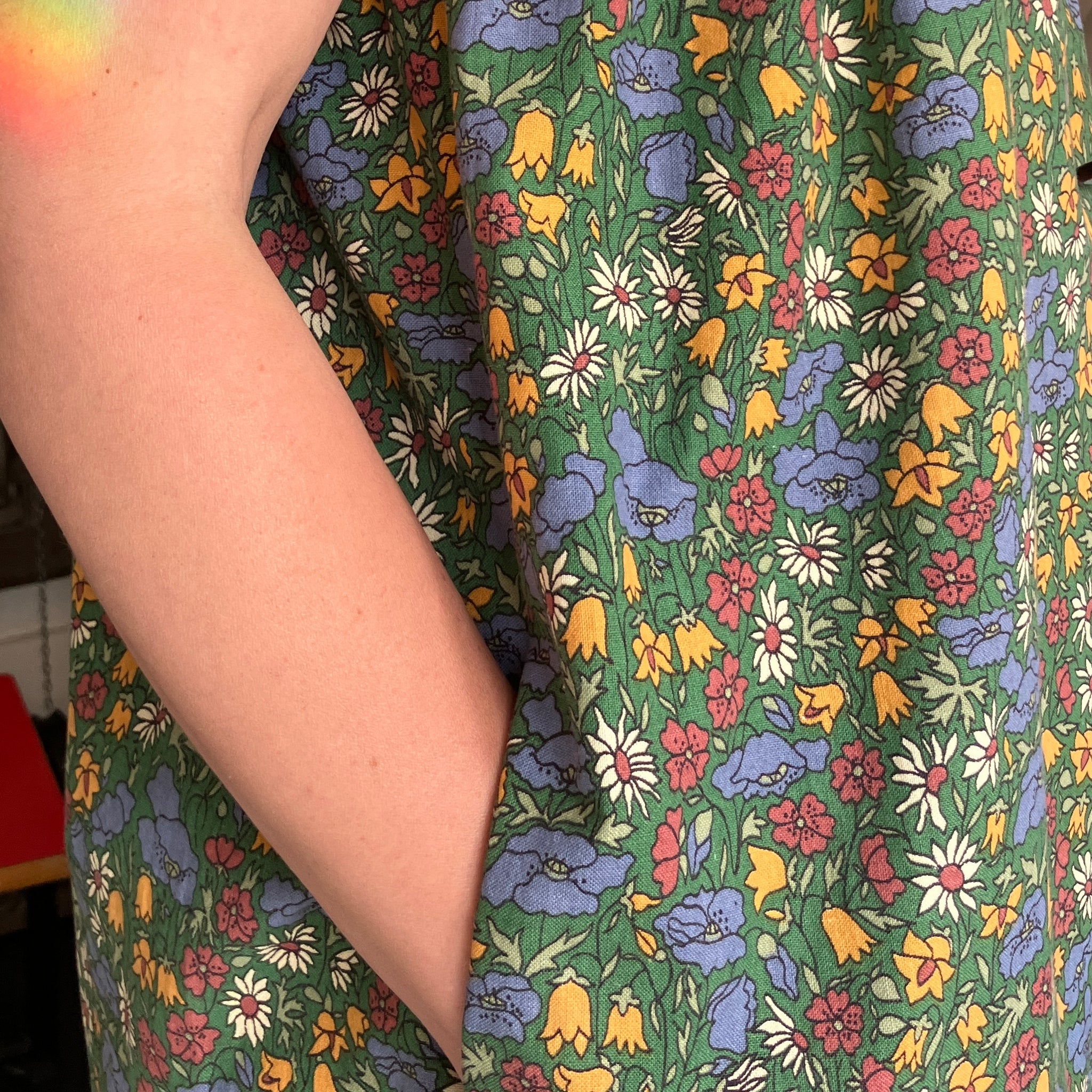 Liberty print reclaimed curtain dress – a circular story