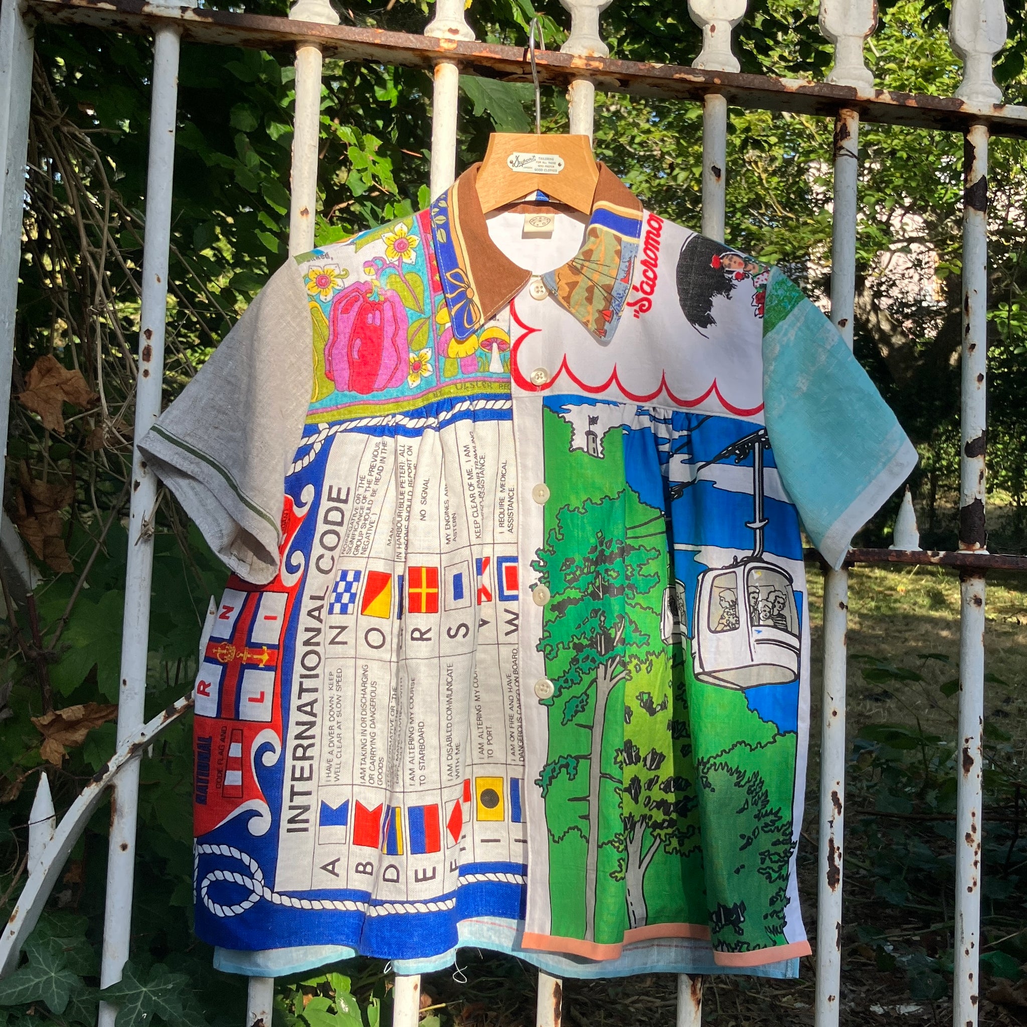 Recycled vintage tea towel shirt – a circular story